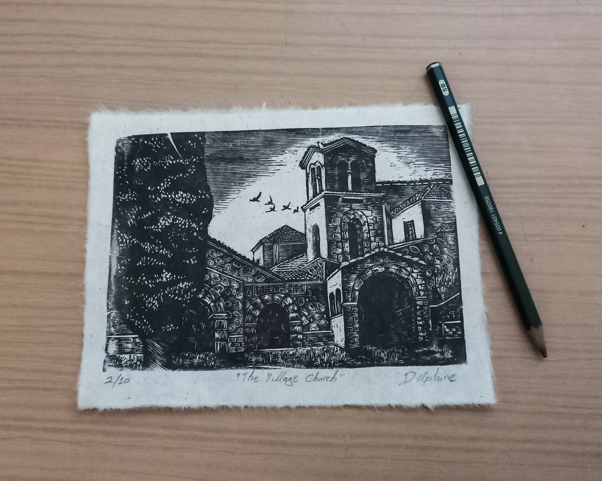 Original Wood Engraving Print the Village Church - Etsy