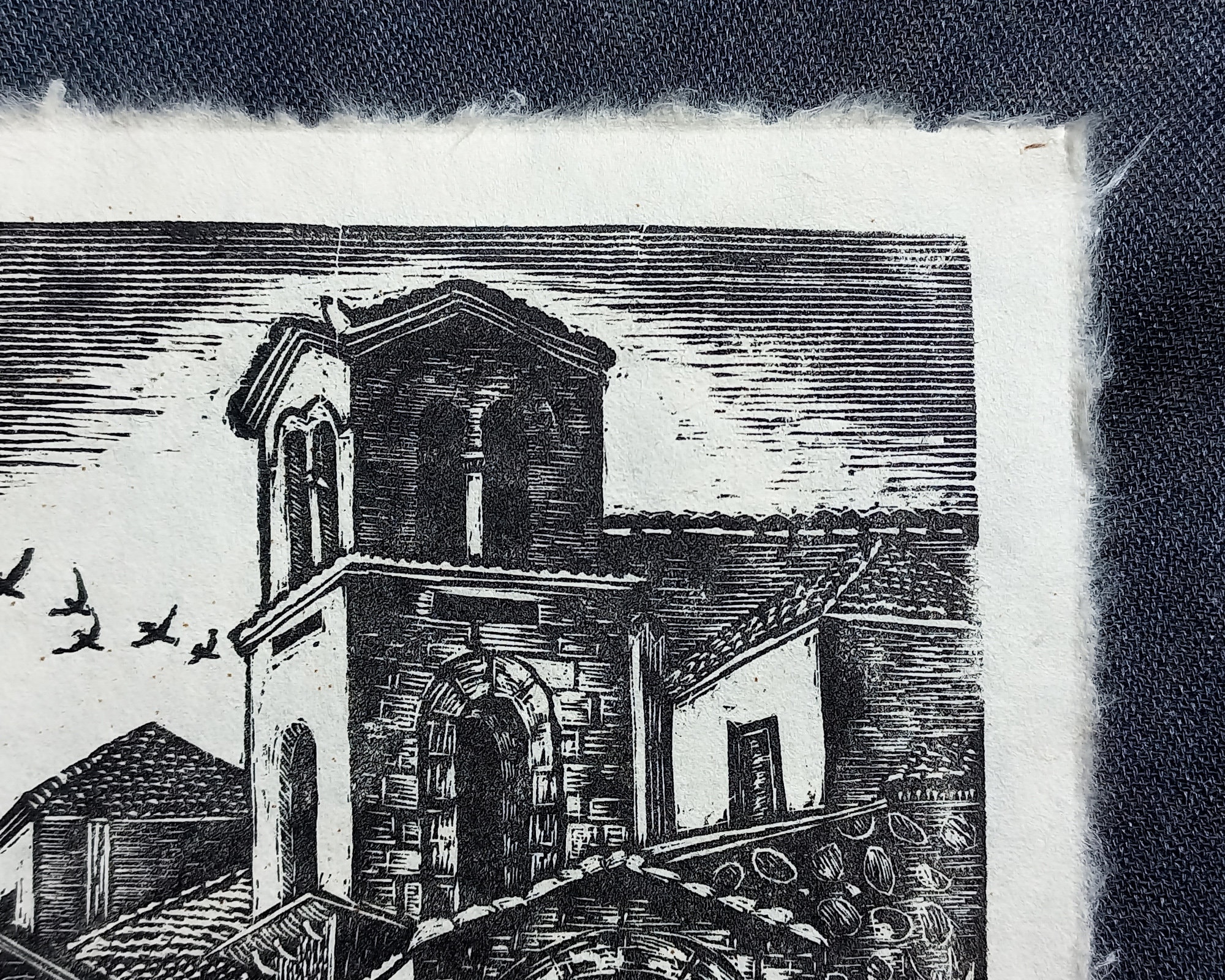Original Wood Engraving Print the Village Church - Etsy