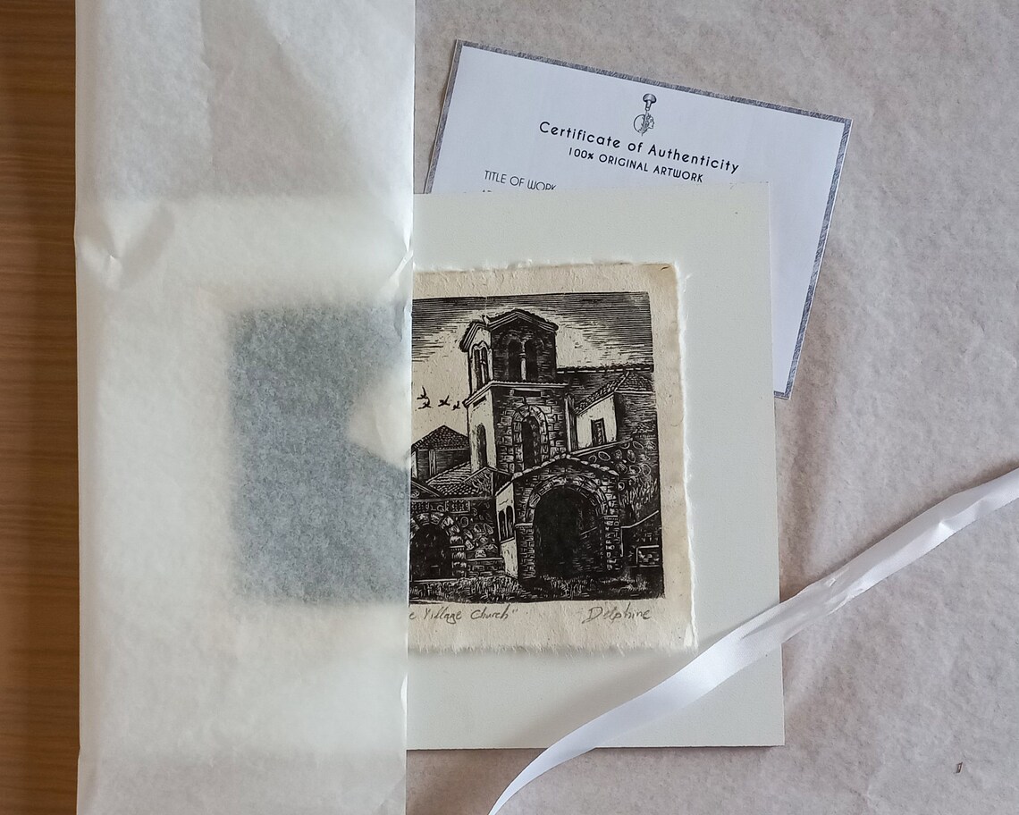 Original Wood Engraving Print the Village Church - Etsy