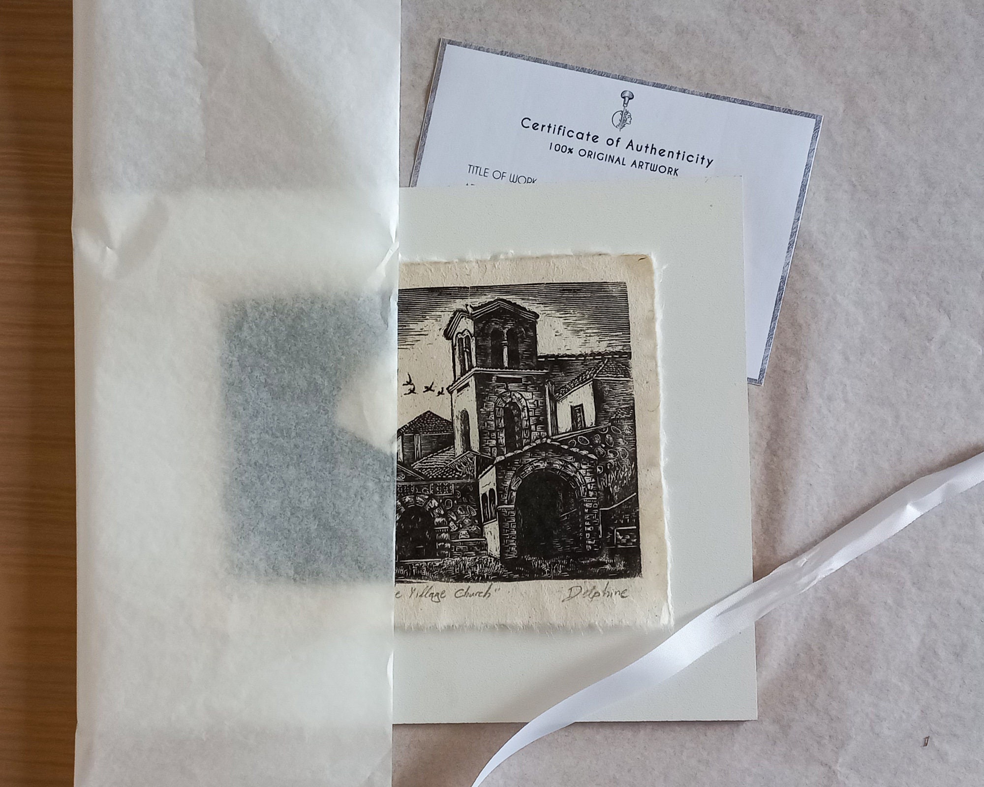 Original Wood Engraving Print the Village Church - Etsy