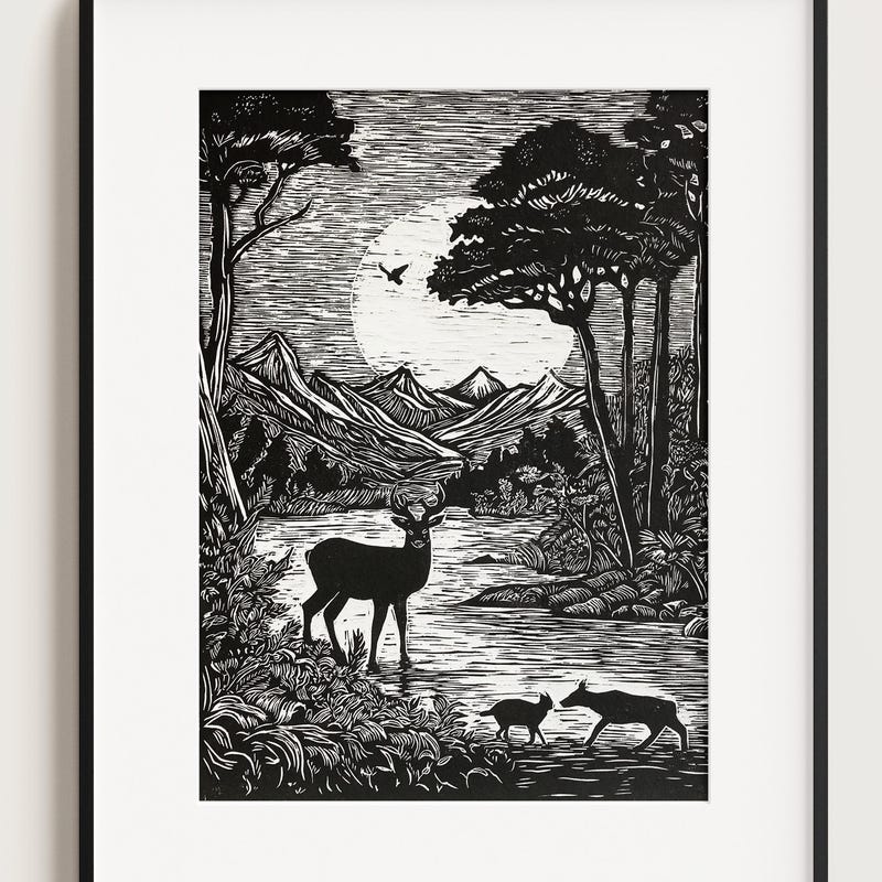 Woodcut Print - Etsy