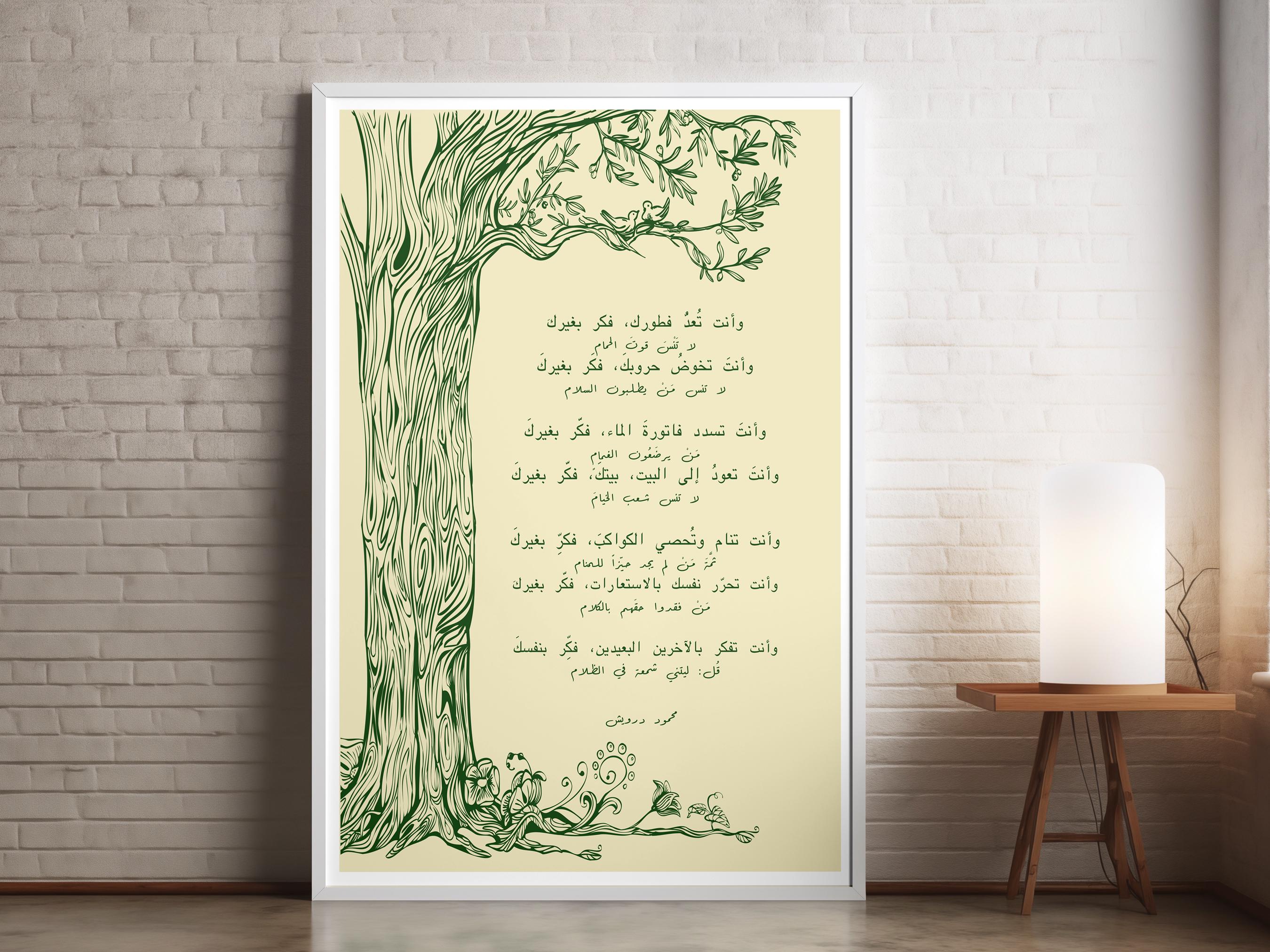 Mahmoud Darwish Poem in Arabic, Digital Printable Art, Instant Download ...