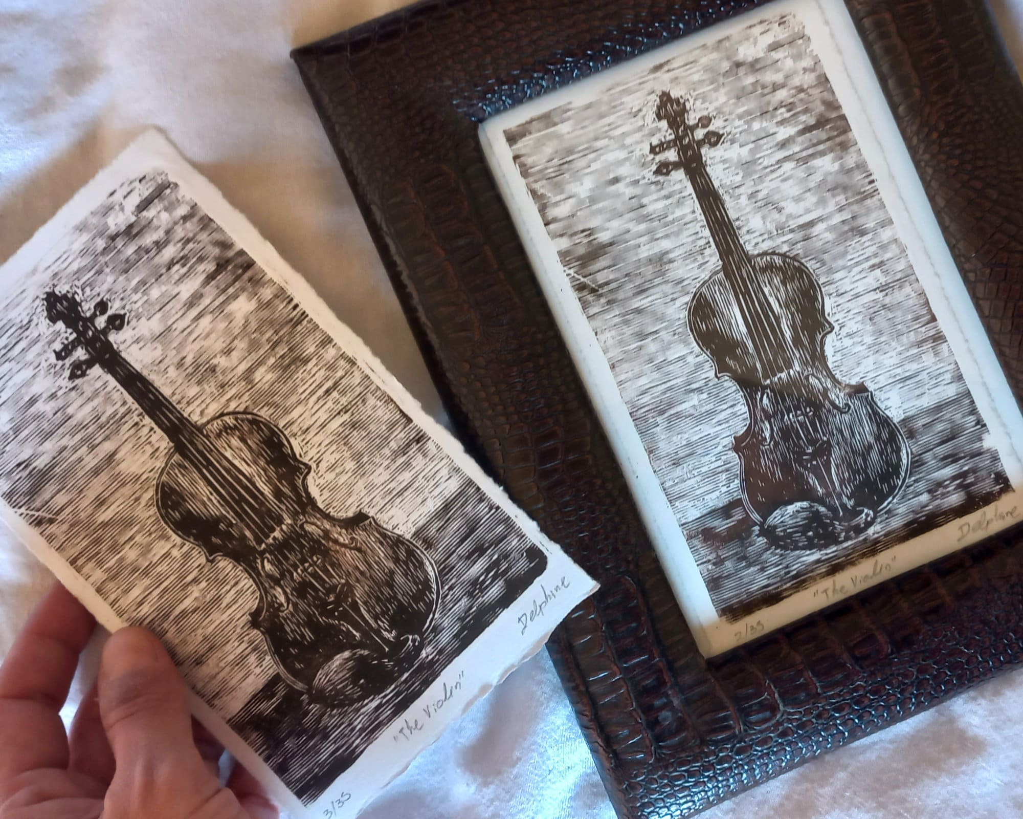 Original Engraving Wood Block Print violin - Etsy