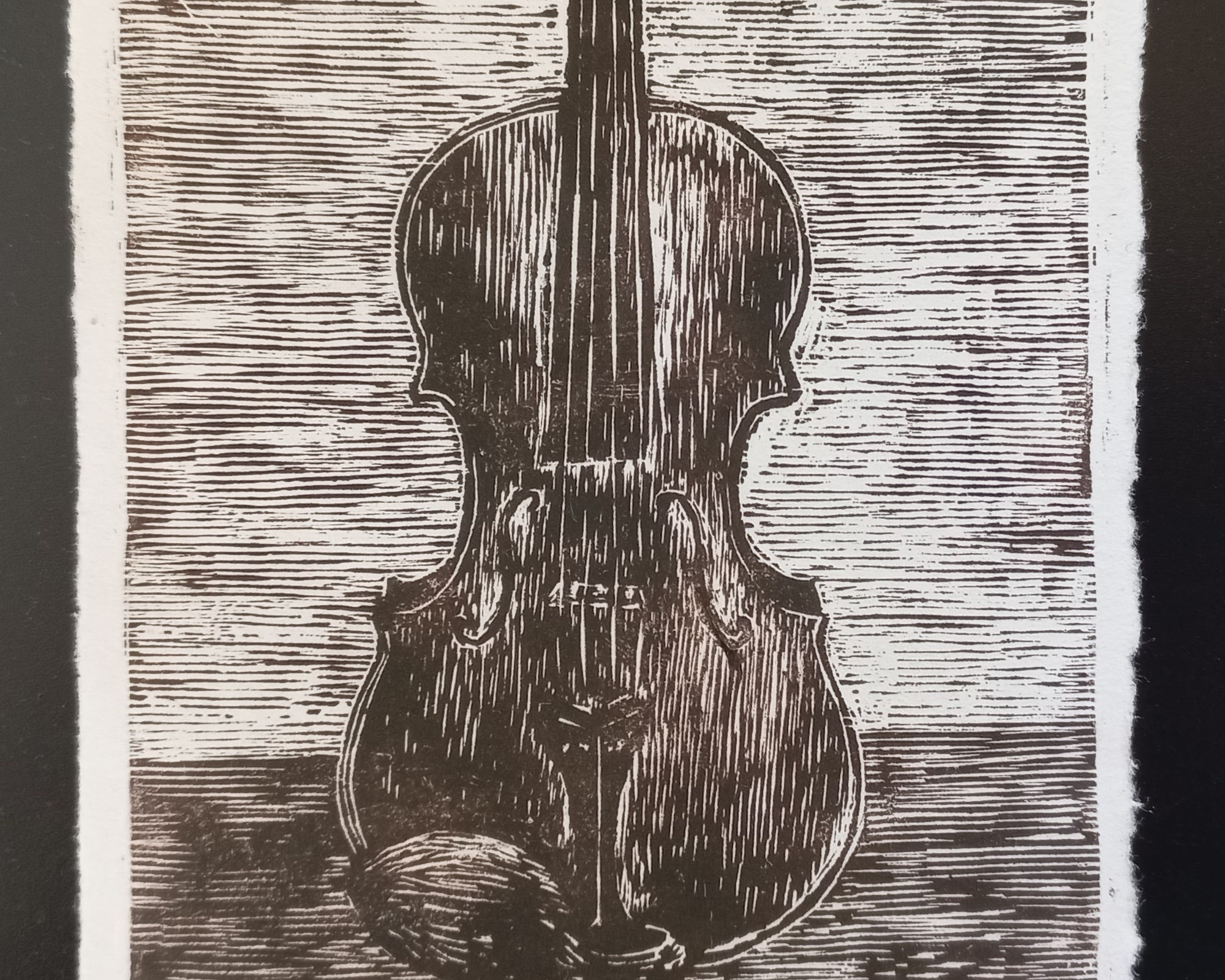 Original Engraving Wood Block Print violin - Etsy
