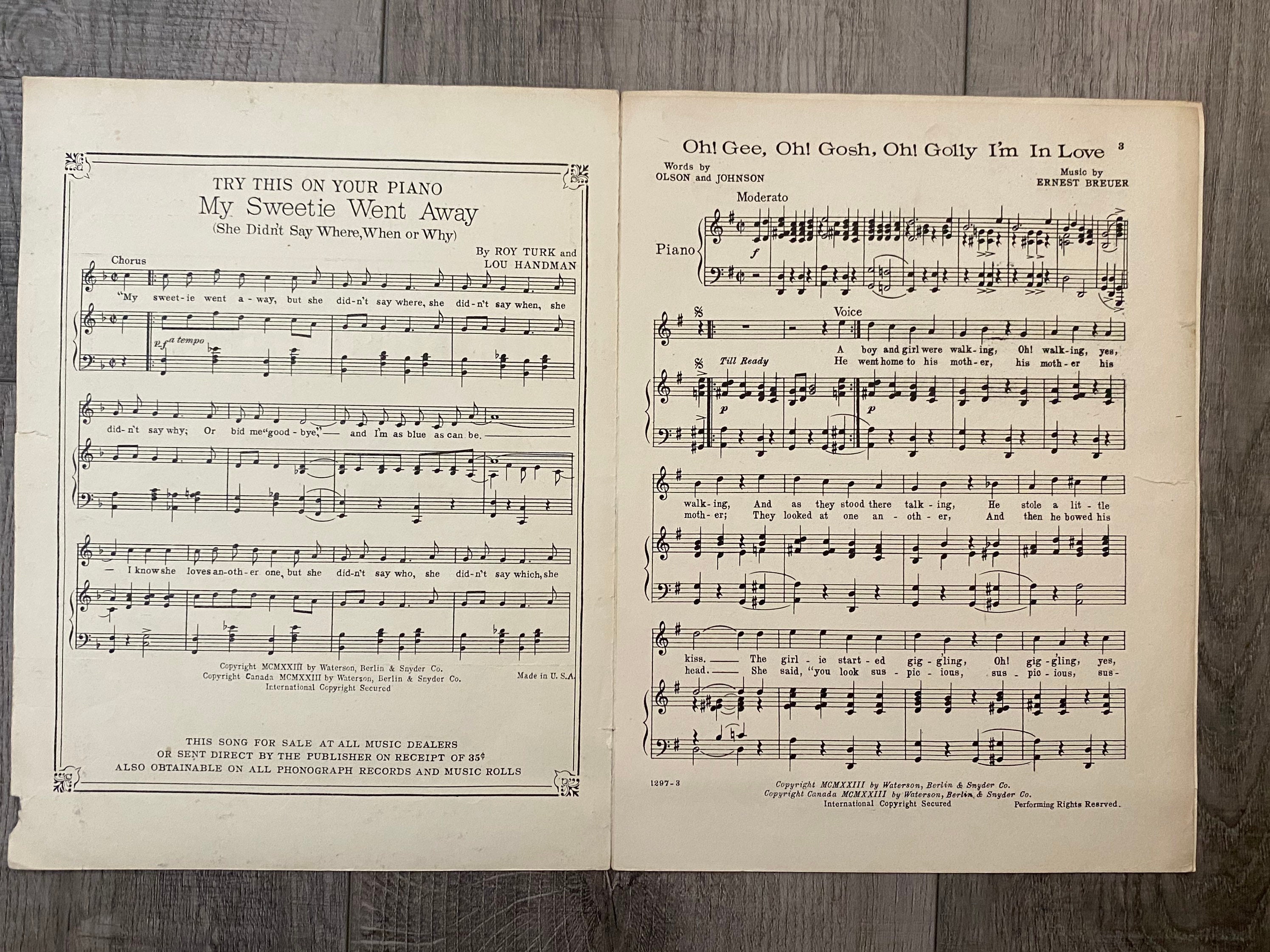 Vintage Sheet Music 1920's Eddie Cantor's Big Song Hit in Ziegfeld ...