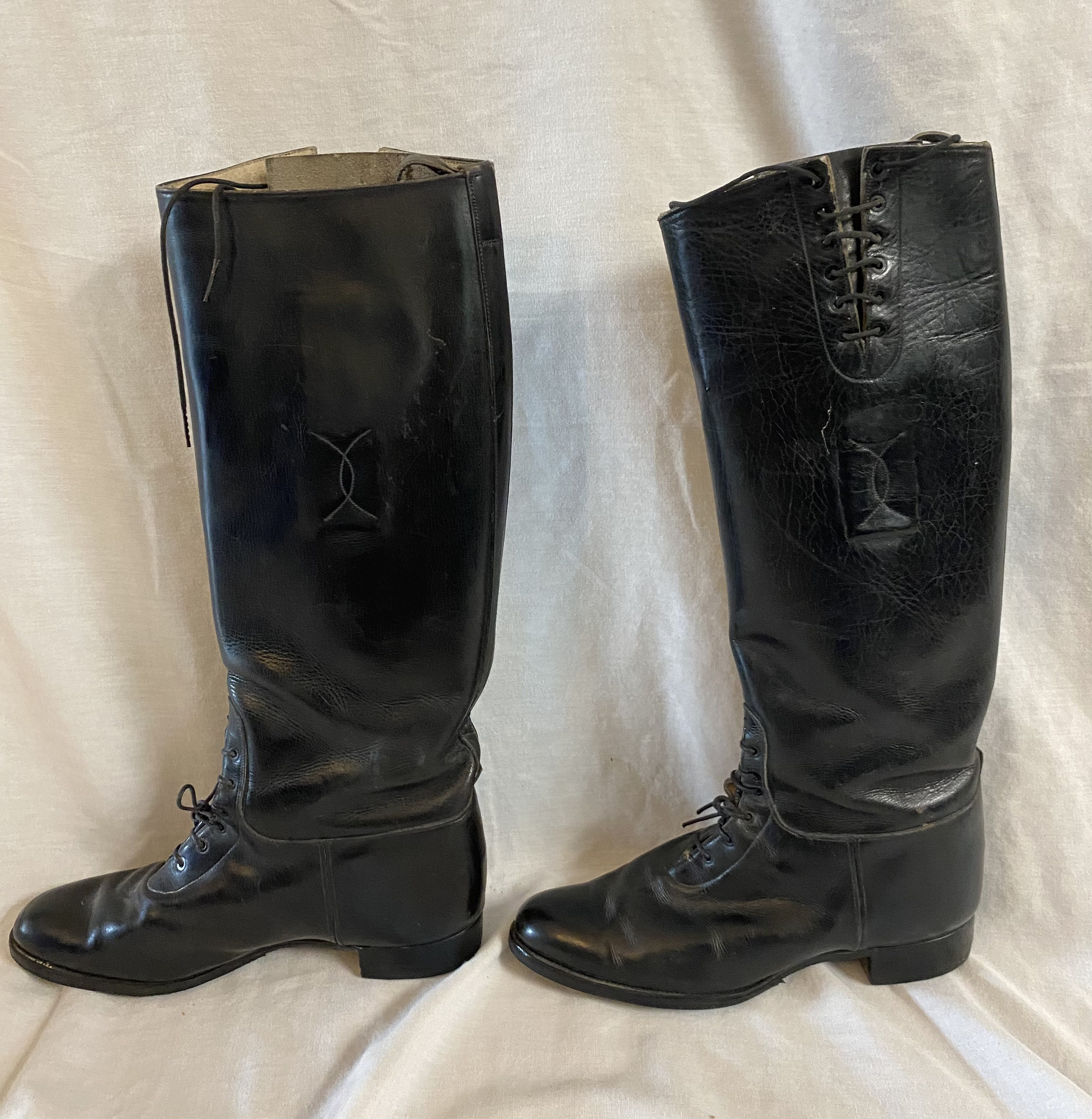 Vintage Black Leather Equestrian English Pull on Riding Boots. 7N - Etsy