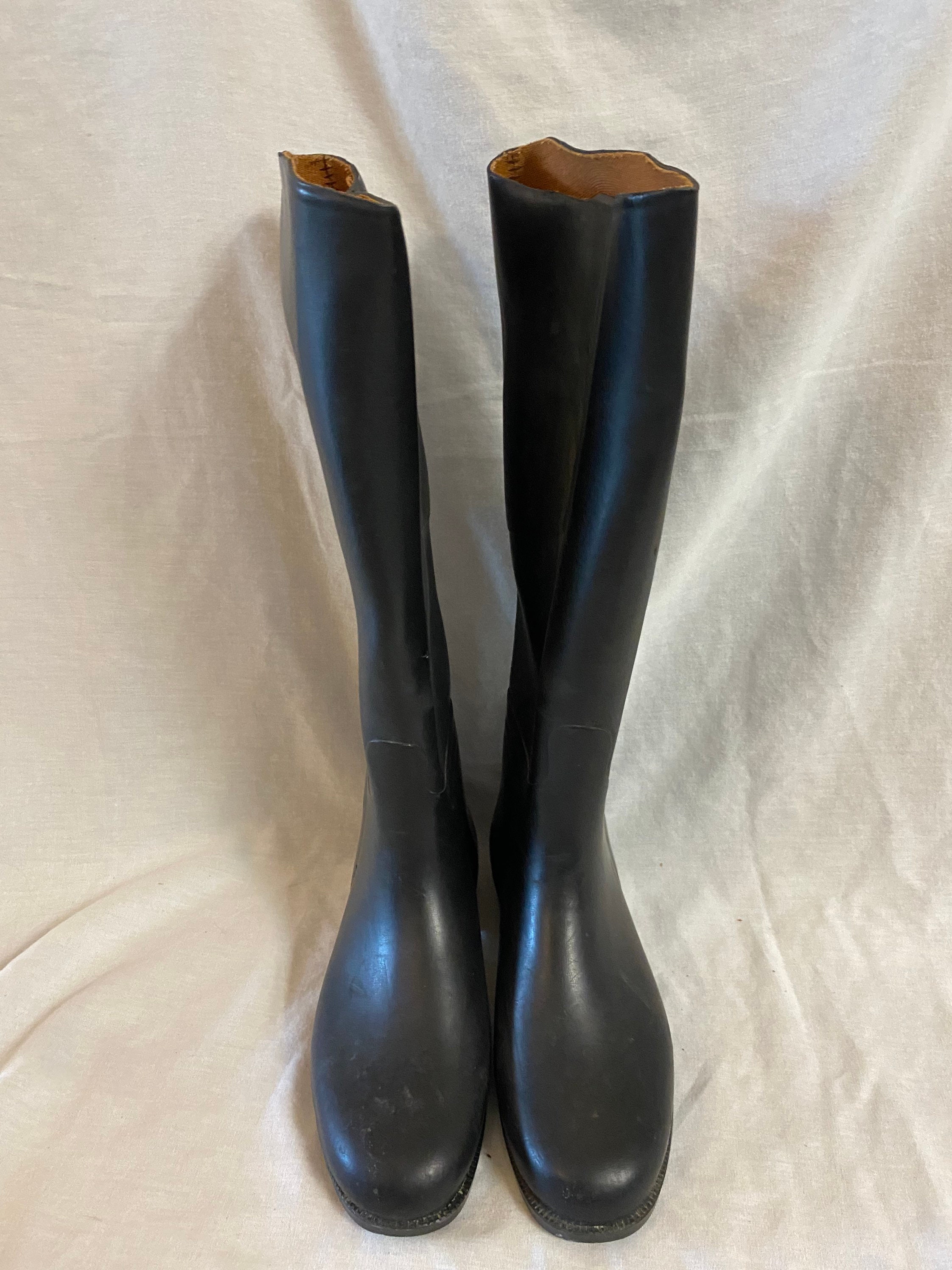 Vintage Black Rubber English Riding Boots. Equestrian Tretorn Made in ...