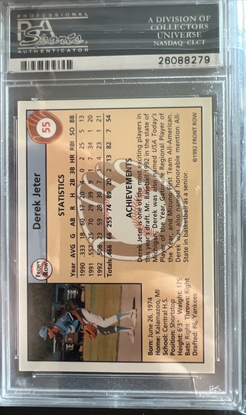 1992 Front Row Draft Picks 55 Derek Jeter Yankees RC Rookie Card HOF ...