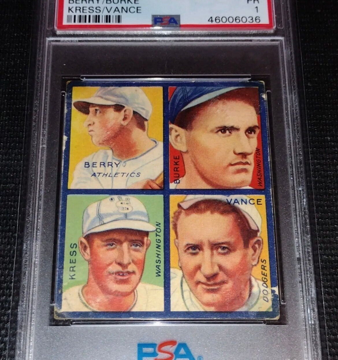 1935 Goudey #2C Dazzy Vance 4-in-1 Baseball Card HOF PSA 1 Rare Looks ...