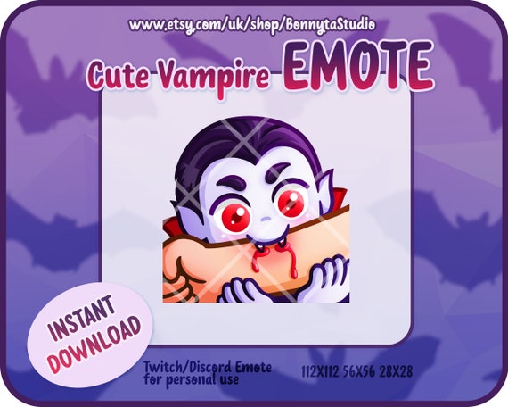 CUTE VAMPIRE Emote Vampire Bite Emote Halloween Emotes - Etsy