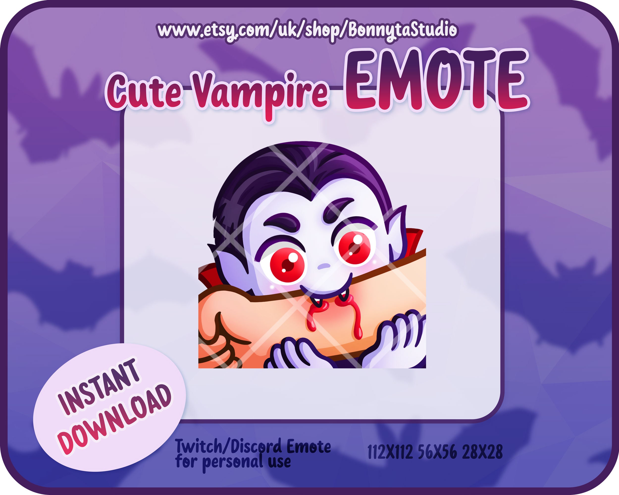 CUTE VAMPIRE Emote Vampire Bite Emote Halloween Emotes Kawaii Spooky ...
