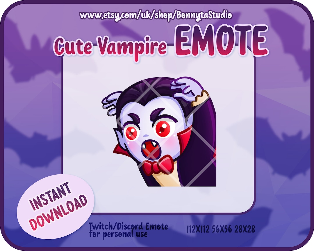 CUTE VAMPIRE Emote Vampire Scare Emote Halloween Emotes Kawaii Spooky ...