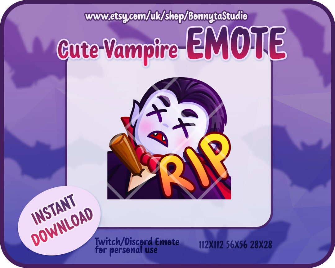 CUTE VAMPIRE Emote Dead Emote Halloween Emotes Kawaii Spooky Emoji ...
