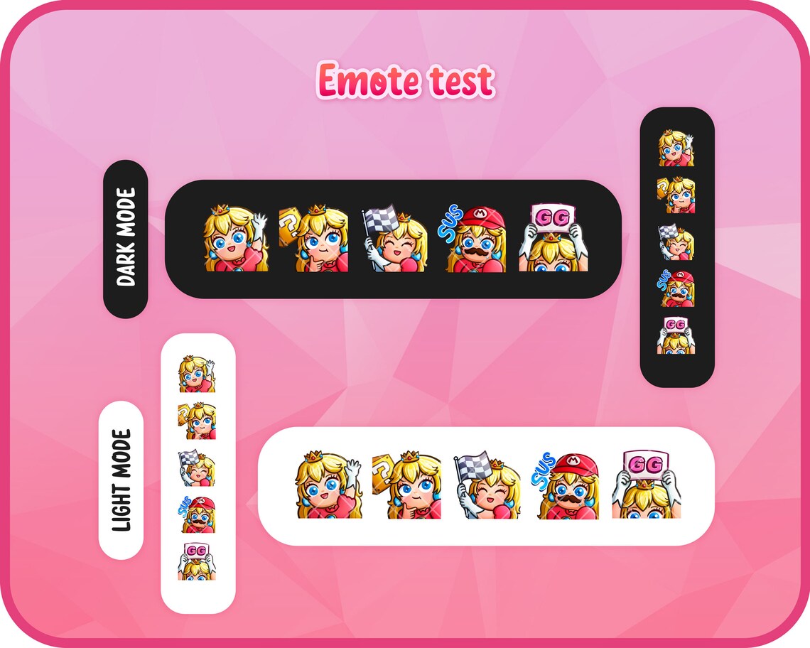 PRINCESS PEACH Emotes Cute Art Super Mario Bros Emotes Peach Emote ...