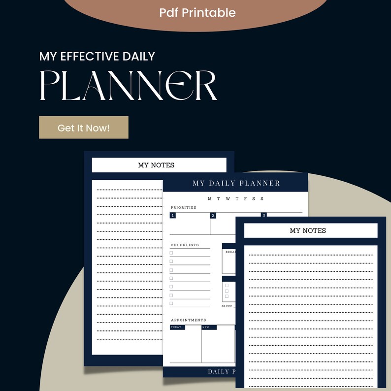 Daily Planner | Pdf Printable Planner | Minimalist Daily Planner | A4 ...