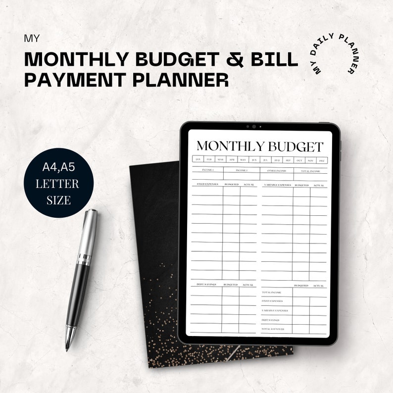 Monthly Budget Planner Printable | Pdf Printable Planner | | A4, A5 and ...