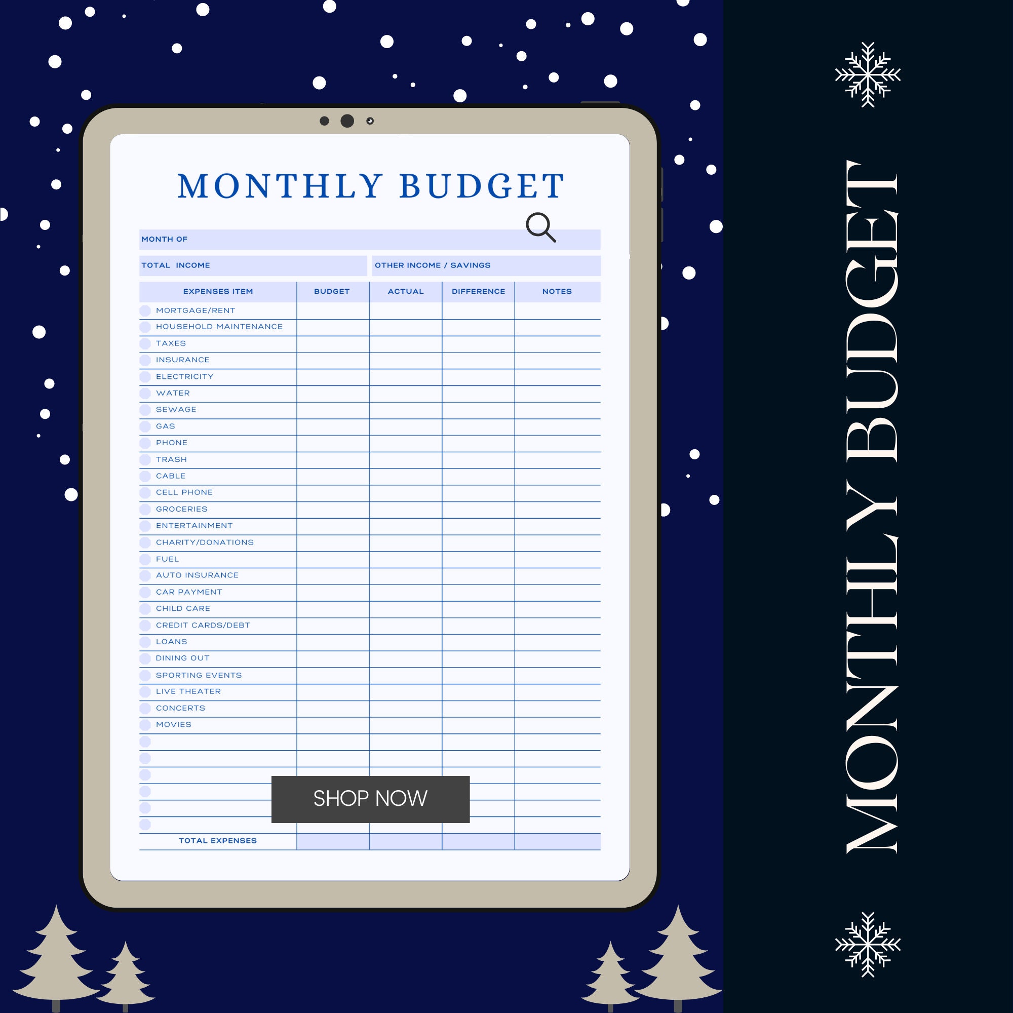 Monthly Budget Planner Printable | Pdf Printable Planner | | A4, A5 and ...
