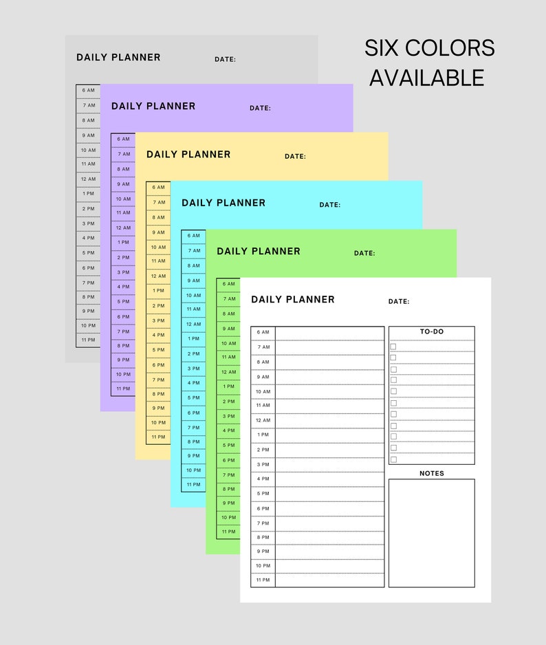 Daily Planner Printable, Hourly Planner Pdf,daily Schedule Landscape ...