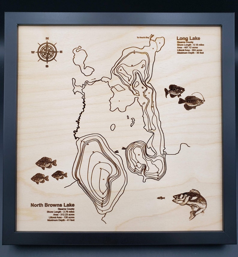 Lake Map With Depths - Etsy
