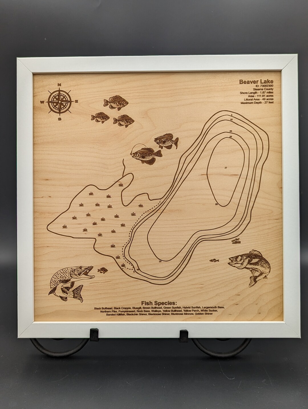 Lake Map With Depths - Etsy