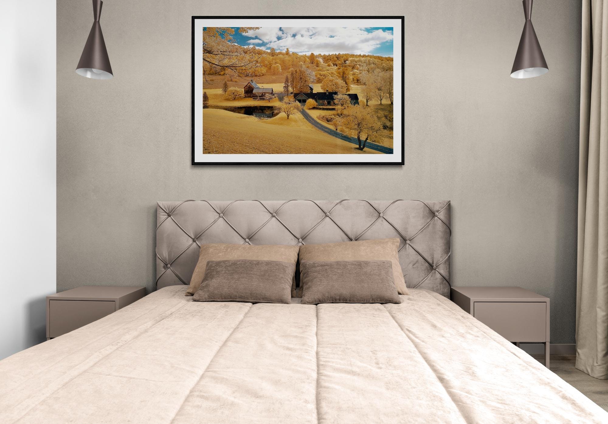 New England Barn and Reflecting Pond Color Infrared Photography 2 of 5 ...