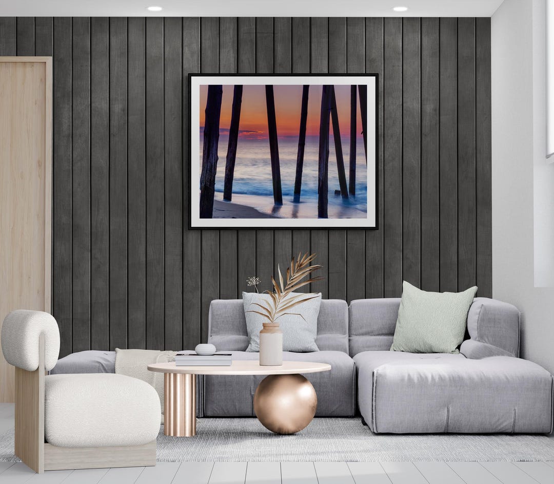Dawn Before the Sunrise Pier Legs and Ocean Waves Maryland Seascape - Etsy