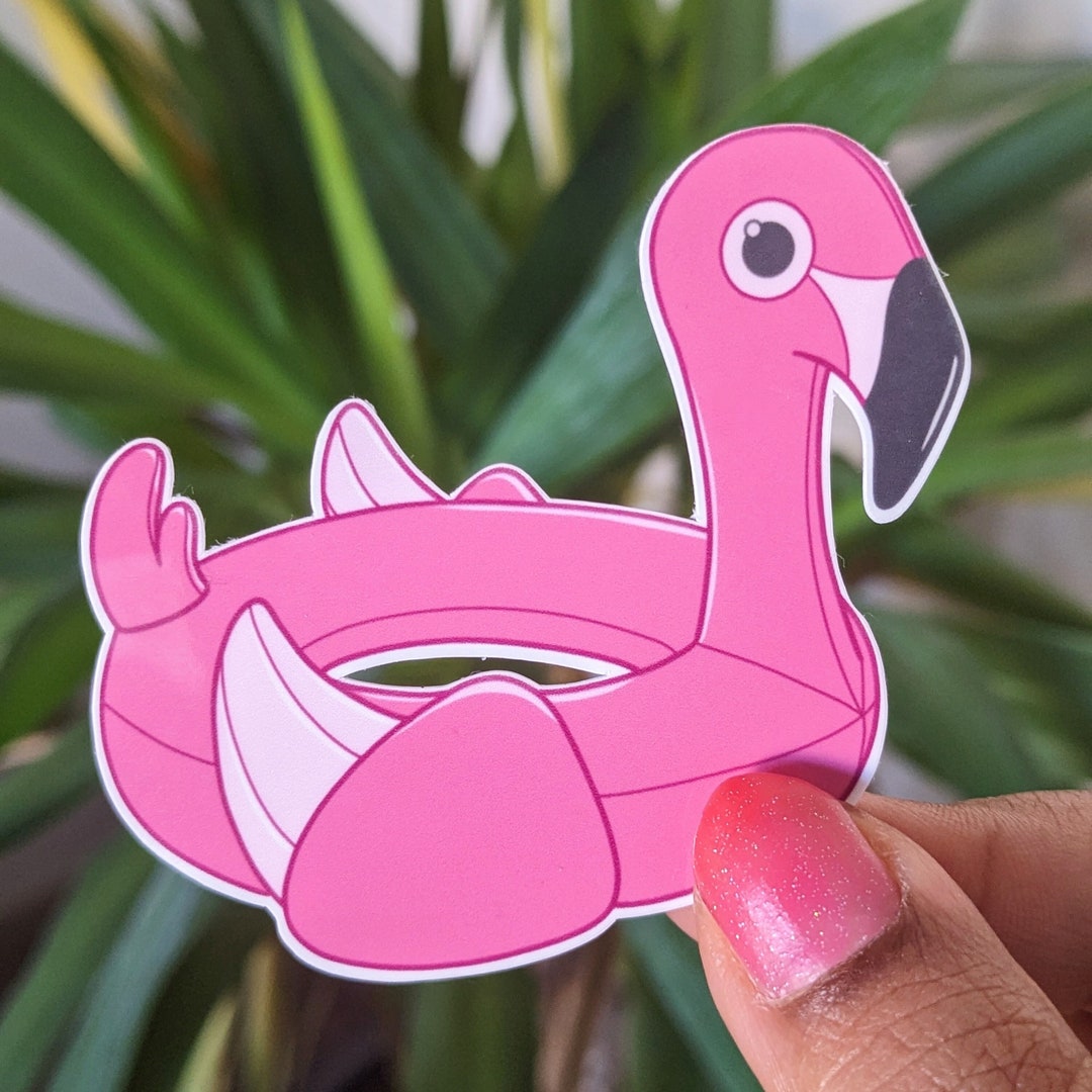 Flamingo Floaty Sticker - Etsy
