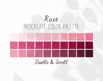Procreate and Hex Code Color Palette - Rose Petals Gradient (30 Colors ...