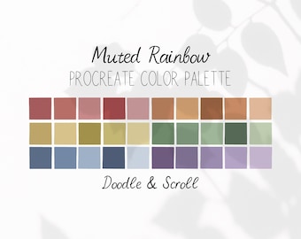 Muted Rainbow Procreate Colour Palette / Procreate Color Palette/ iPad ...