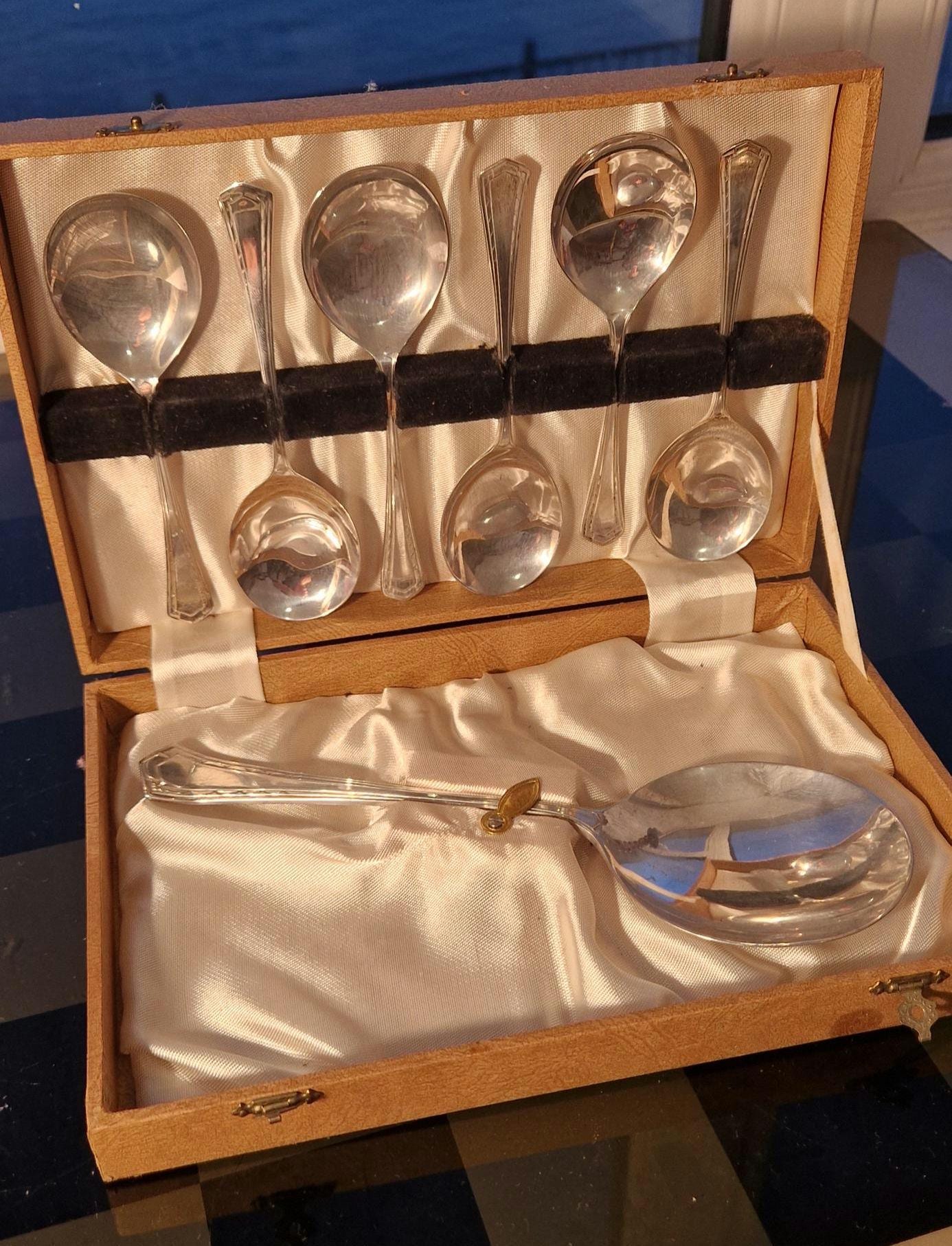 Vintage Silver Desert Spoon Set - Etsy