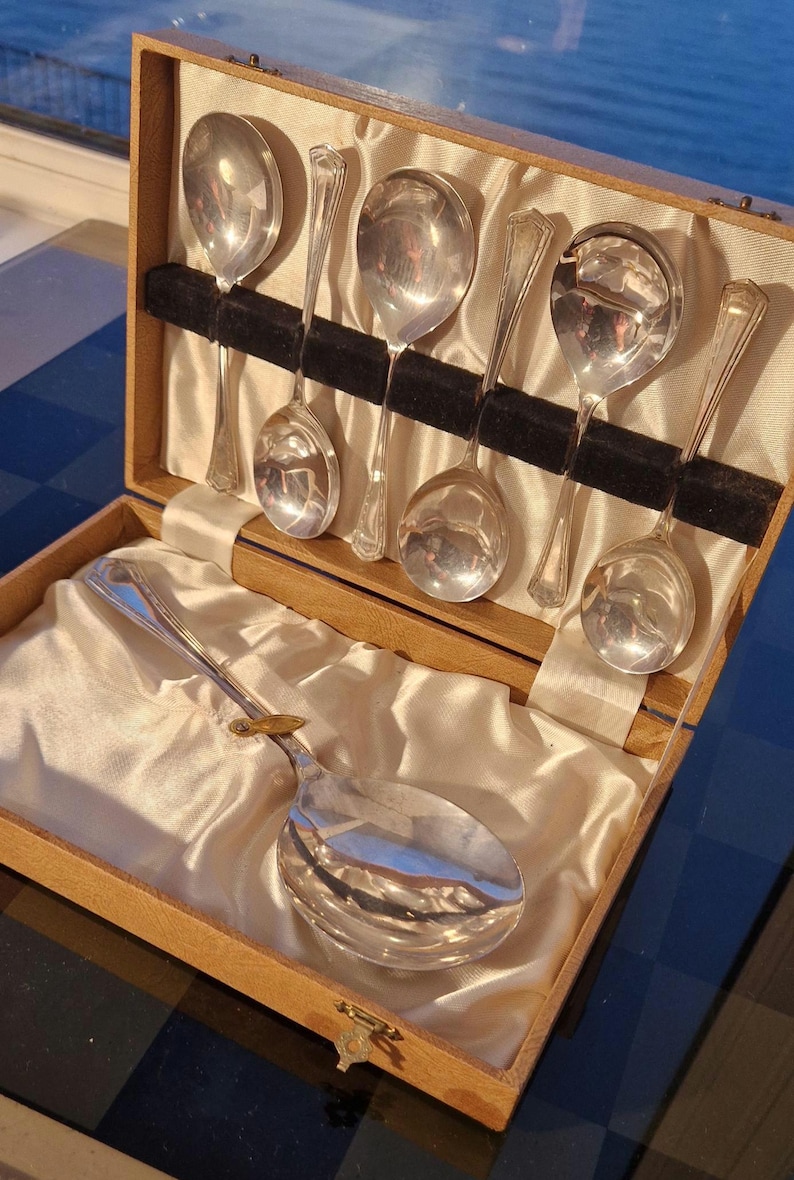 Vintage Silver Desert Spoon Set - Etsy