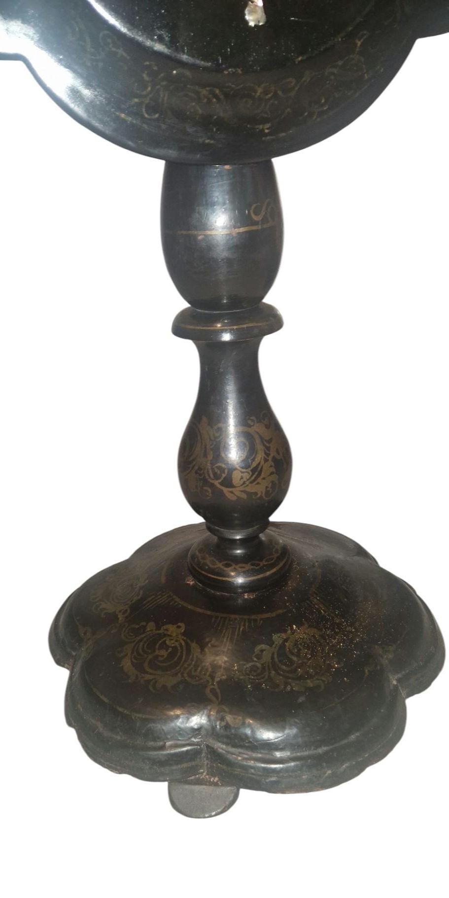 Antique Victorian Paper Mache Table - Etsy