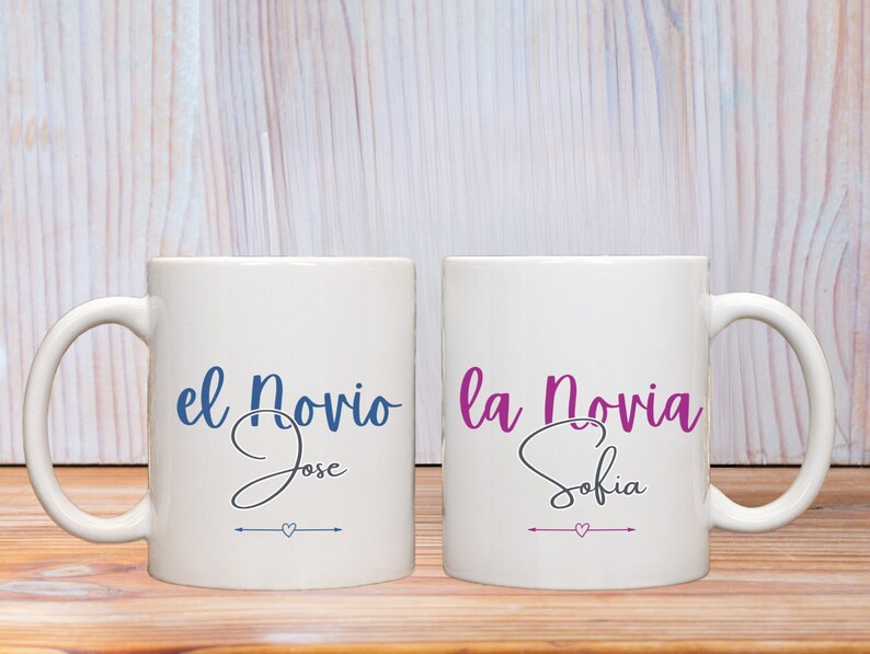 Personalised Spanish Couple Gift Set. La Novia El Novio Mug Gift ...