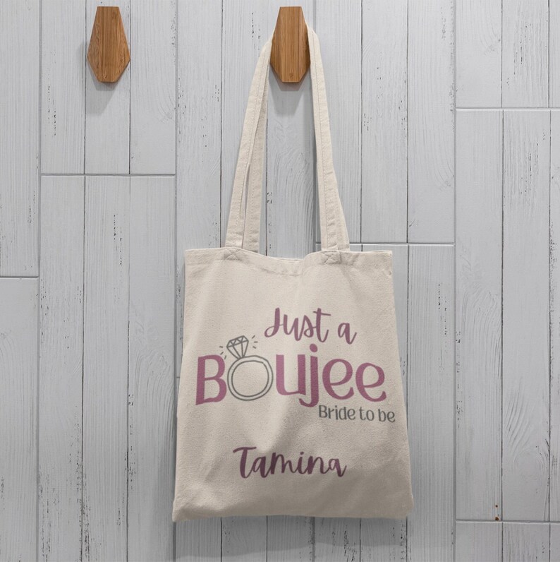 Personalised Bougee Bride Cotton Canvas Tote Bag, Bride to Be Gift Tote ...
