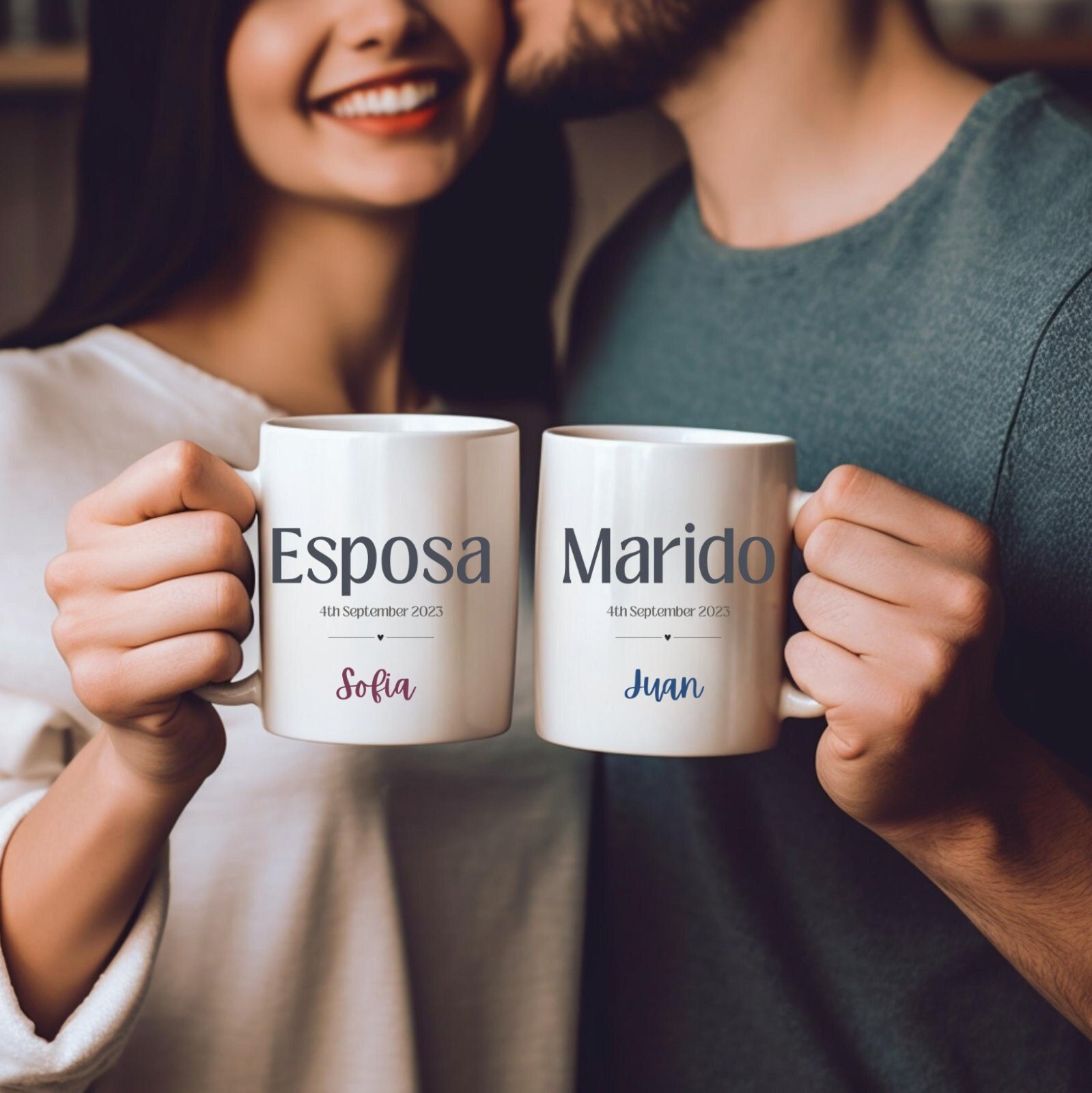 Personalized Spanish Wedding Mugs: Esposa Y Marido Gift Set - Etsy UK