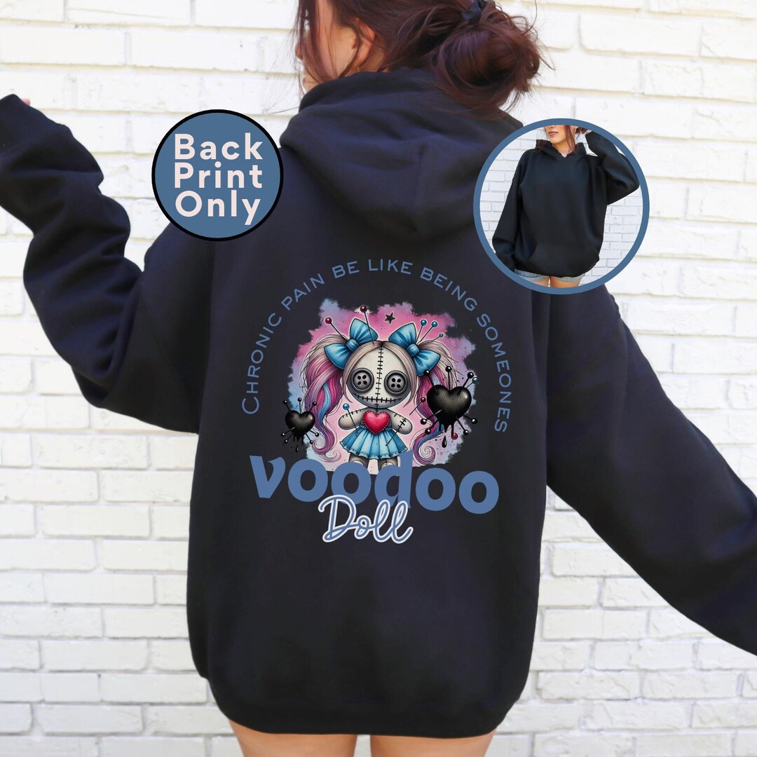 Voodoo Doll Hoodie: Halloween Chronic Pain Back Print Top - Etsy