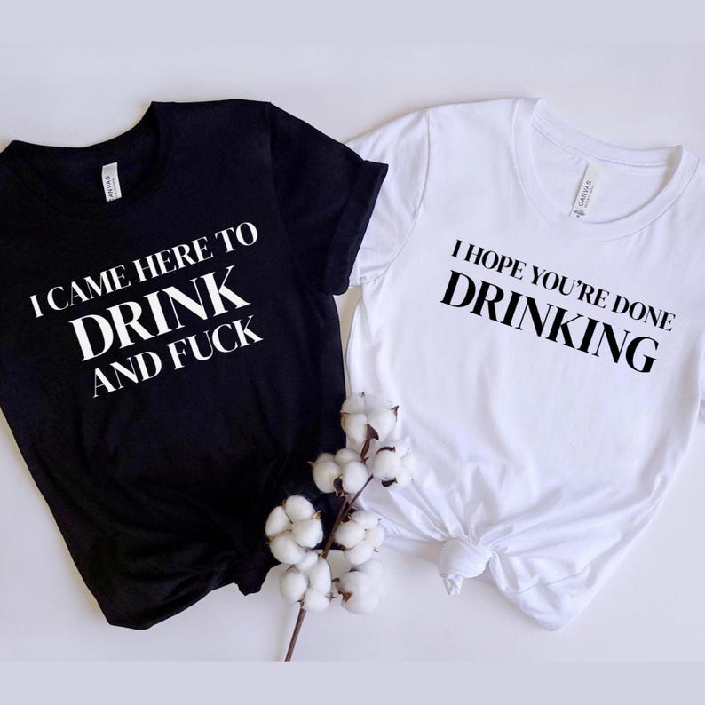 Inappropriate Drinking Couples Matching Meme T Shirts: Dirty Humour His ...