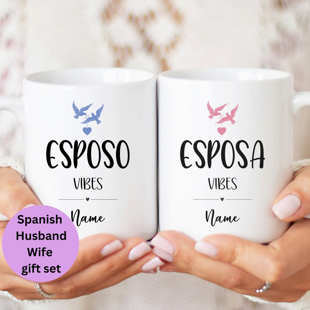 Personalised Esposo Esposa Gift Set. Husband Wife Mug Set. Anniversary ...