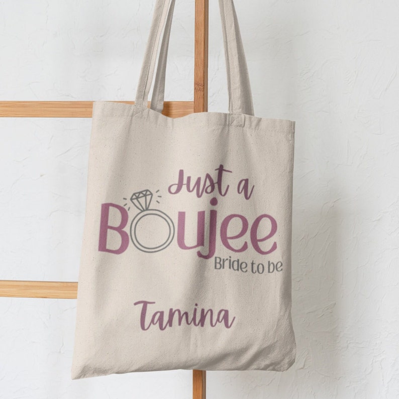 Personalised Bougee Bride Cotton Canvas Tote Bag, Bride to Be Gift Tote ...