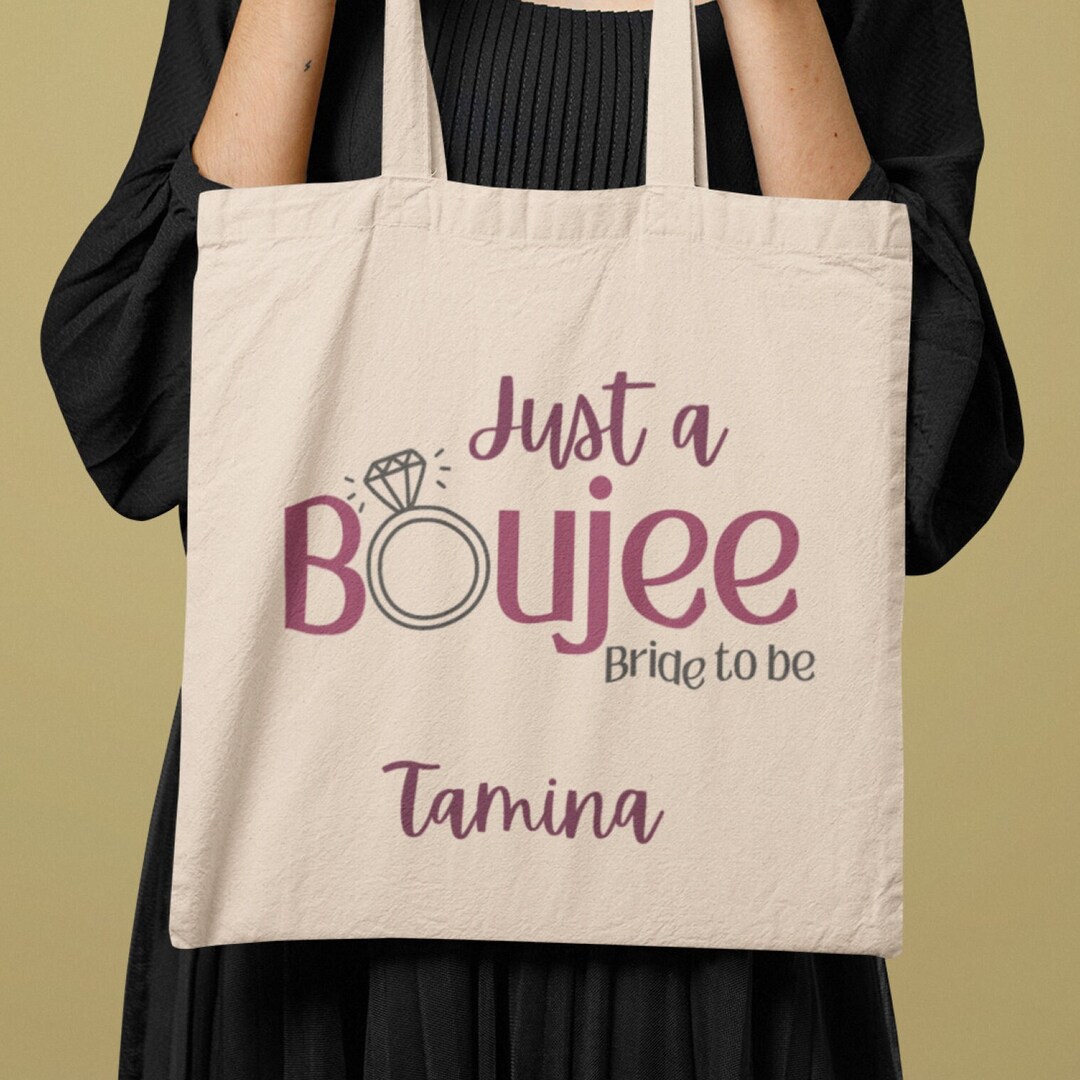 Personalised Bougee Bride Cotton Canvas Tote Bag, Bride to Be Gift Tote ...