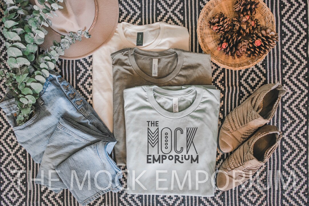 BELLA + CANVAS 3001CVC Heather Dusty Blue Mockup | Holiday Mockup ...
