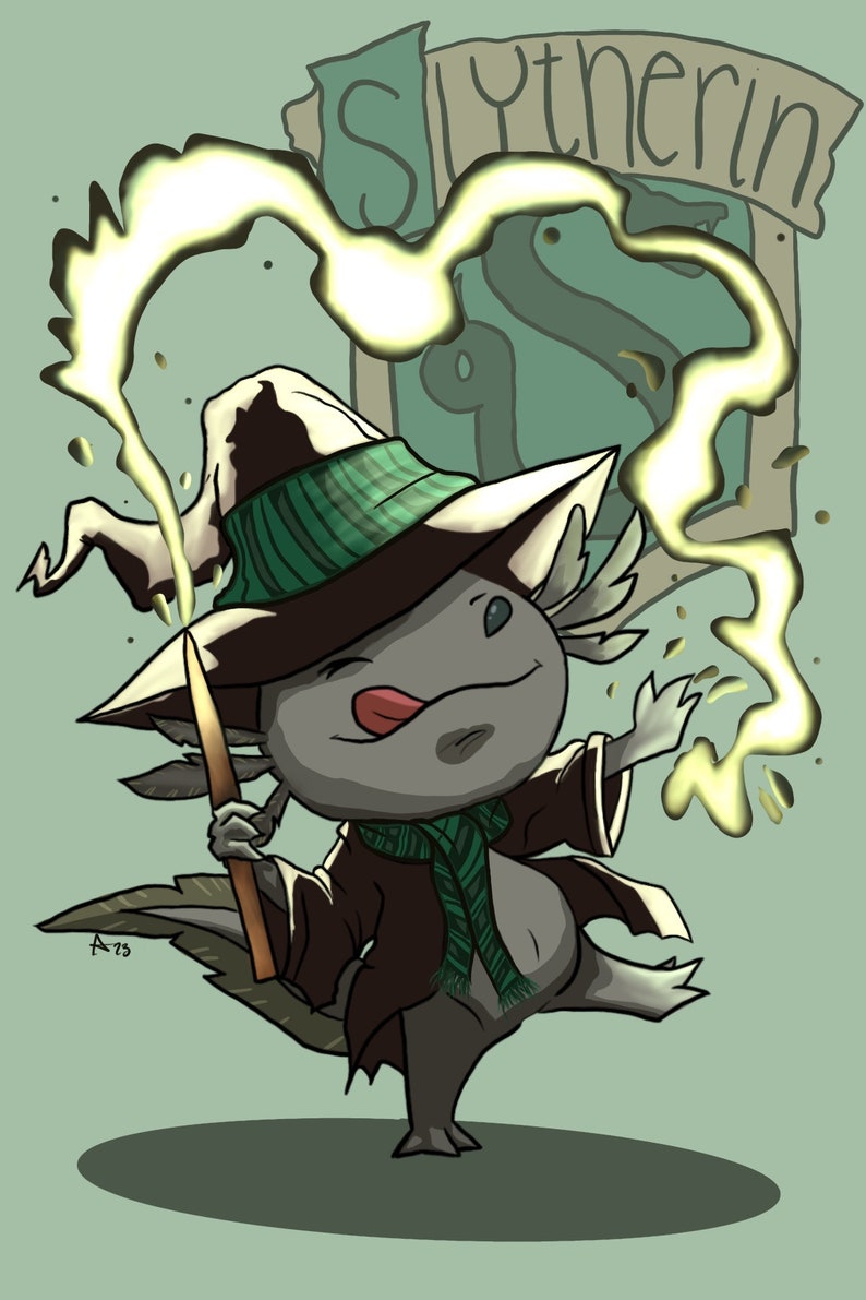 Harry Potter {axolotls} Hufflepuff, Slytherin, Ravenclaw, & Gryffindor ...