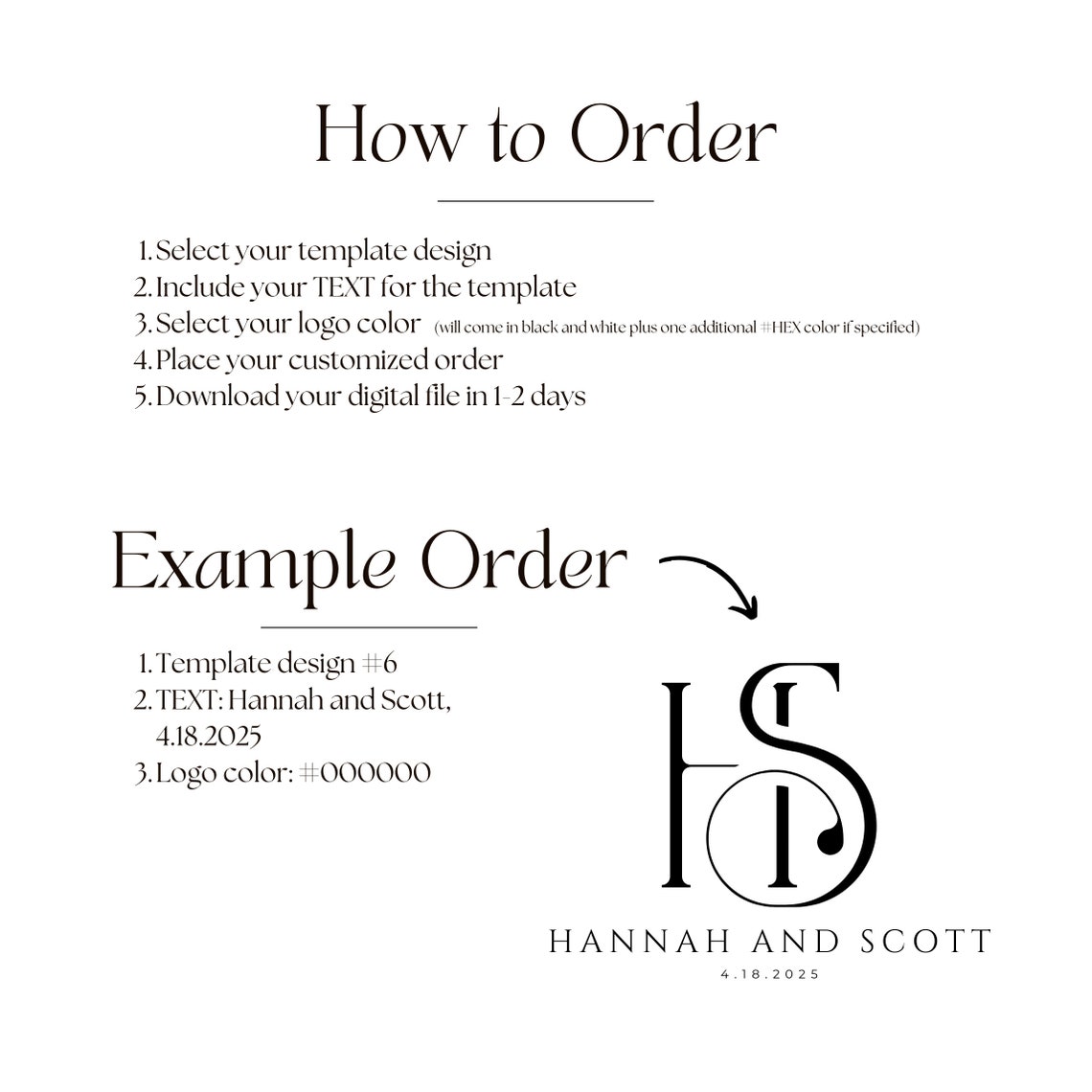 Modern Wedding Monogram, Letters G-K, Pre-made Logo, Calligraphy ...