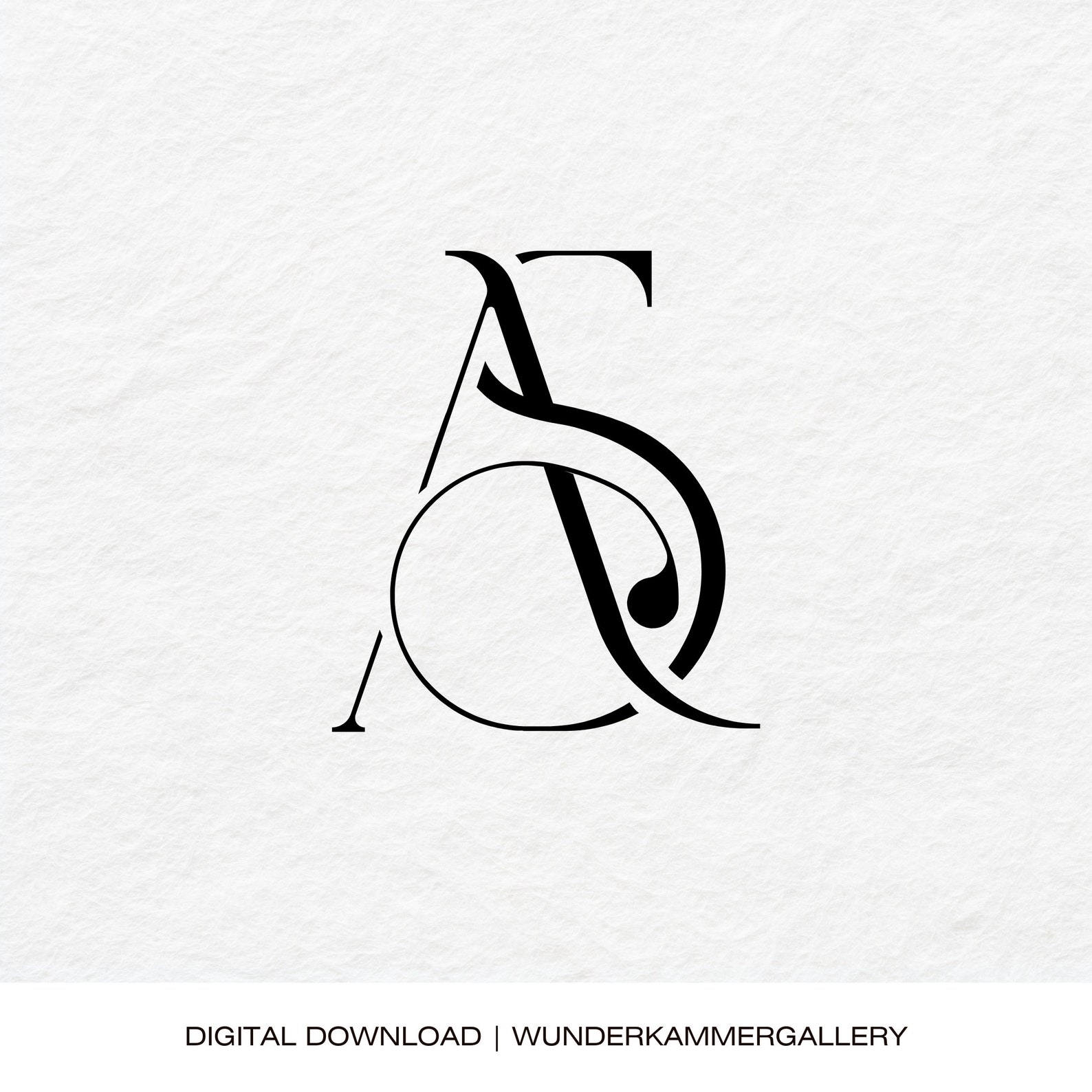 Modern Wedding Monogram, Letters A-F, Pre-made Logo, Calligraphy ...