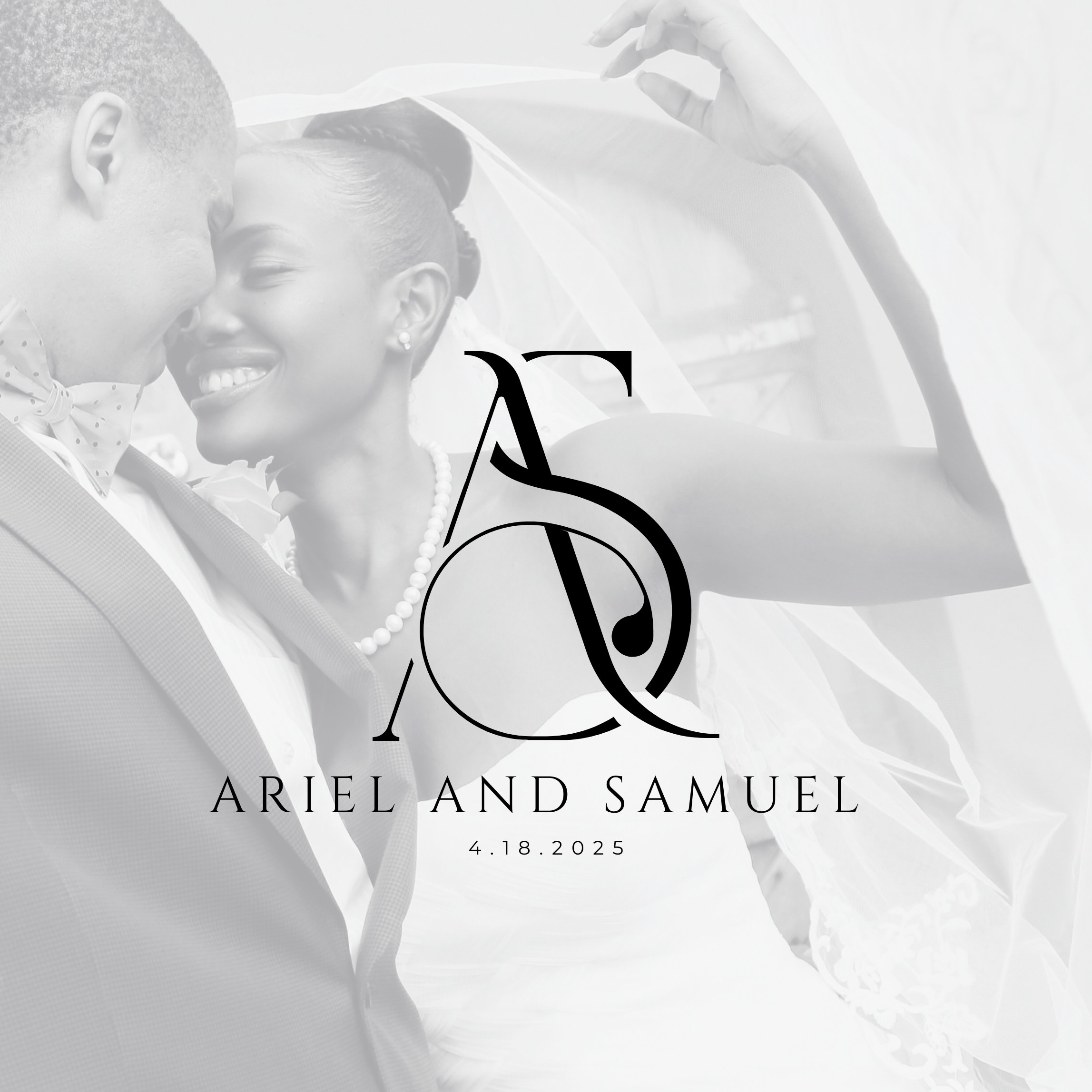 Modern Wedding Monogram, Letters A-F, Pre-made Logo, Calligraphy ...