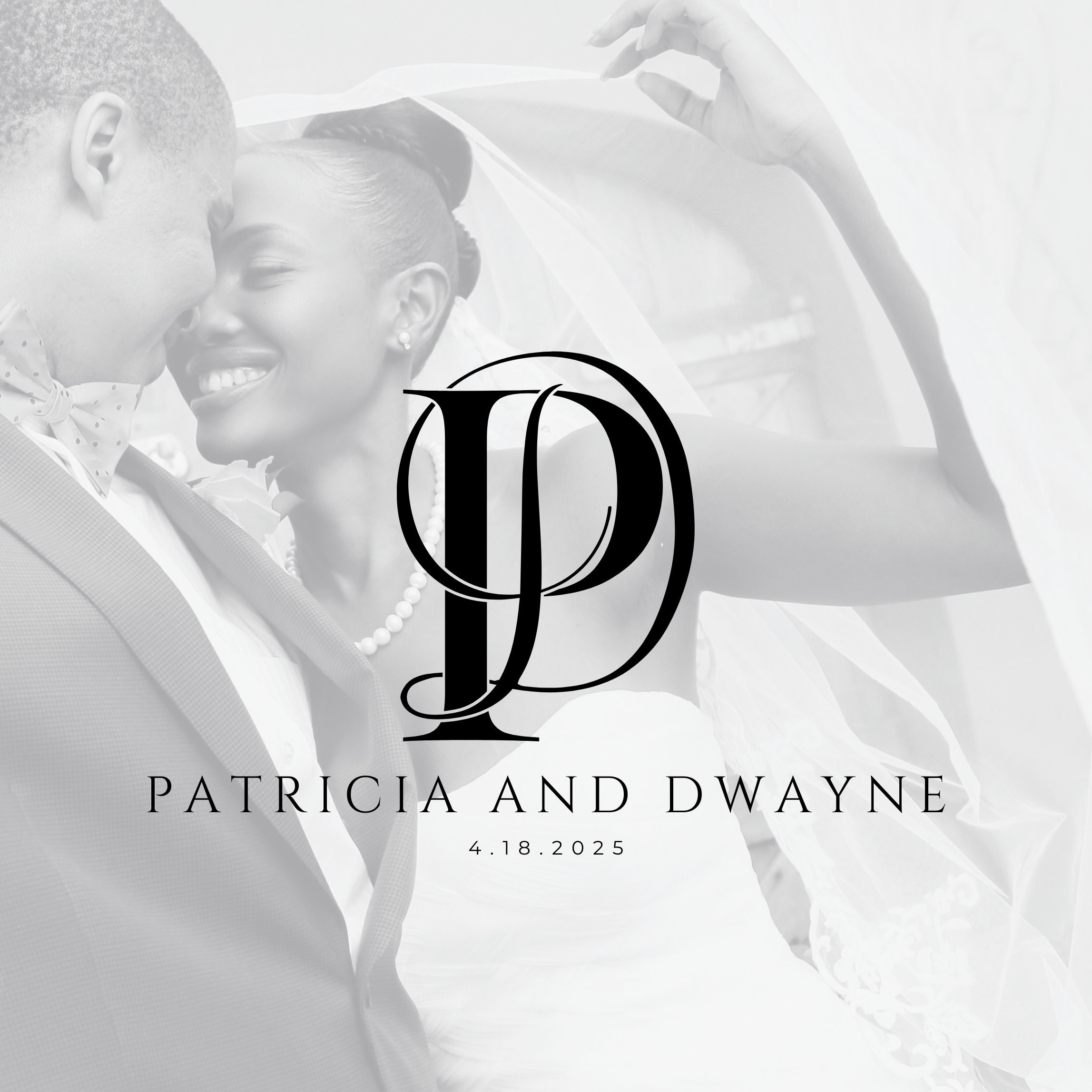 Modern Wedding Monogram, Letters L-P, Pre-made Logo, Calligraphy ...