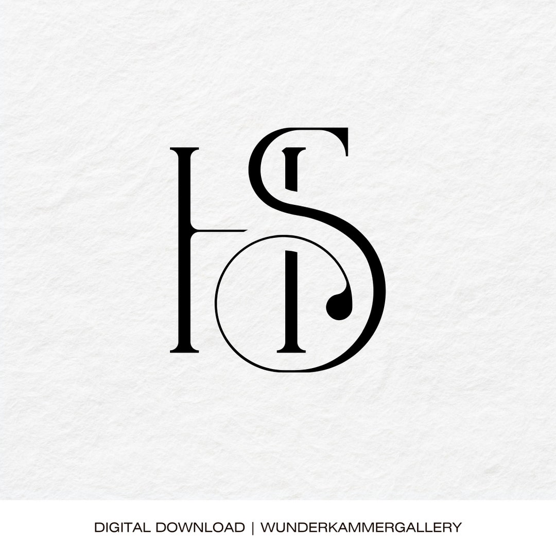 Modern Wedding Monogram, Letters G-K, Pre-made Logo, Calligraphy ...