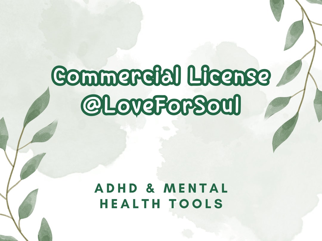 Commercial License: ADHD & Mental Health Therapy Tools (redistribution ...