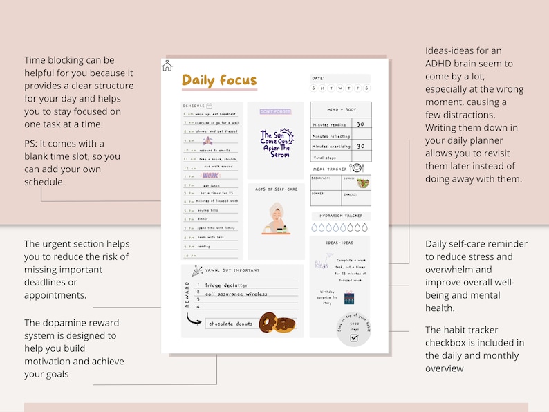 ADHD Planner science Based PRINTABLE Adult ADHD Journal - Etsy