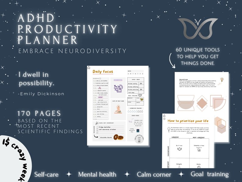 Adhd Planner Science Based Printable Adult Adhd Journal Etsy